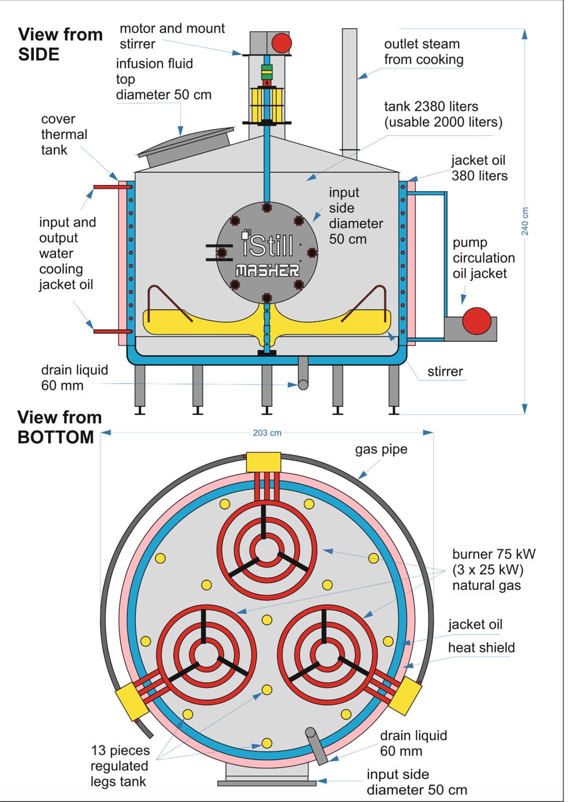2,000 litre mash tun/tank